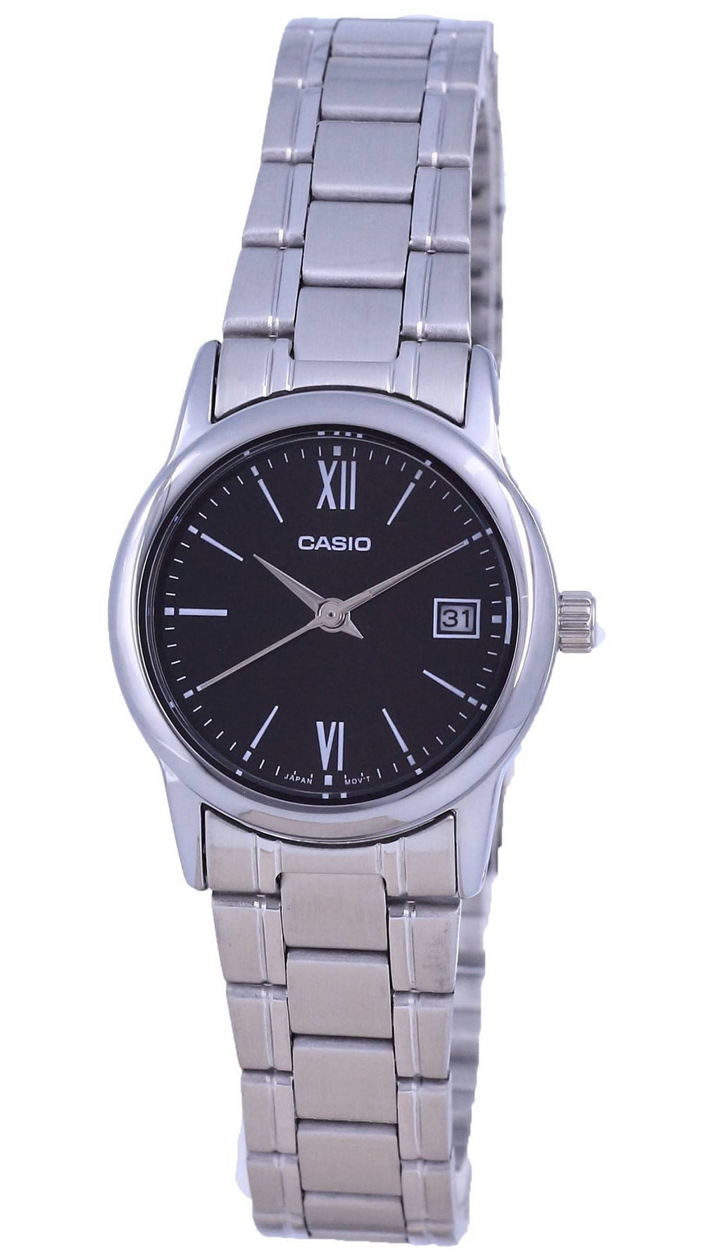 Casio Women’s Black Dial Analog Watch with Steel Bracelet - LTP-V002D ...