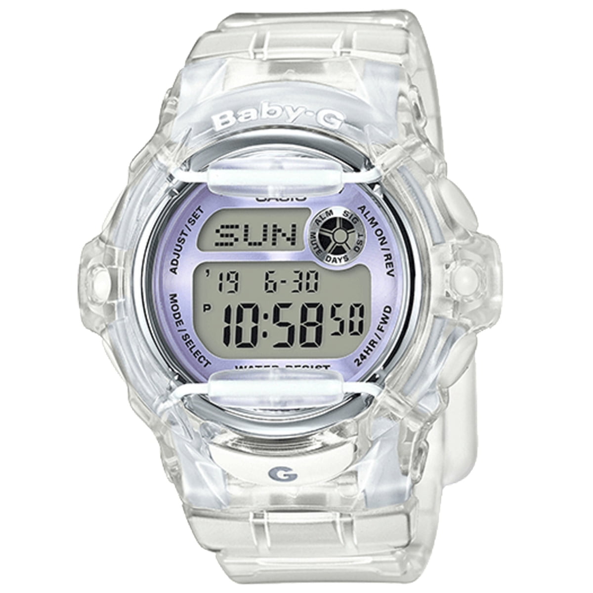 Casio Women's Baby-G Digital Transparent Purple Dial Watch - BG169R-7E ...