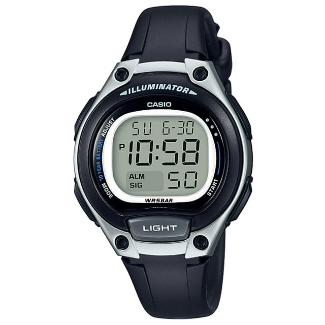 Casio Women's Sport Water-Resistant Easy Reader Digital Watch, Black ...