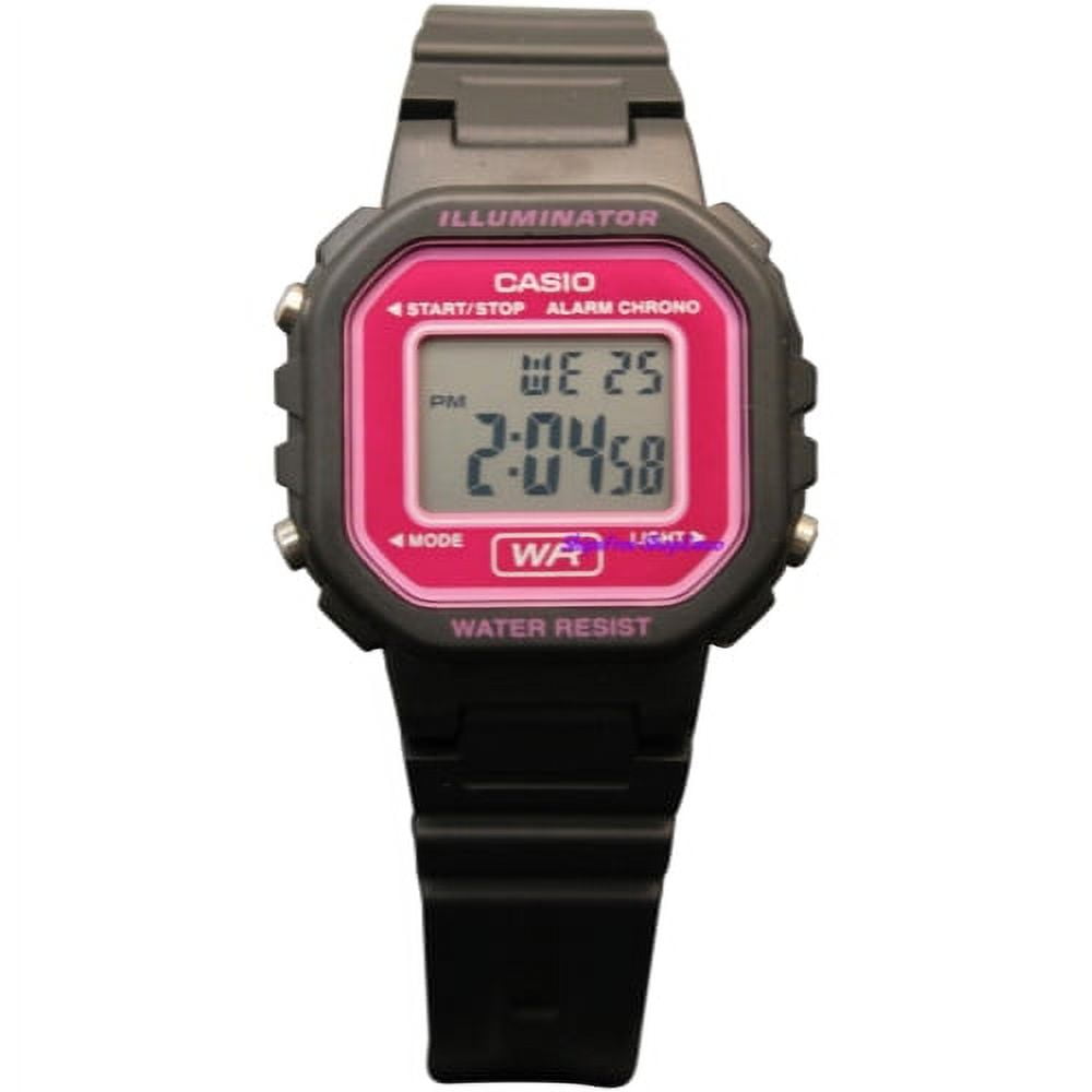 Casio Women's LA20WH-4ACF Classic Digital Black and Pink Resin Watch ...