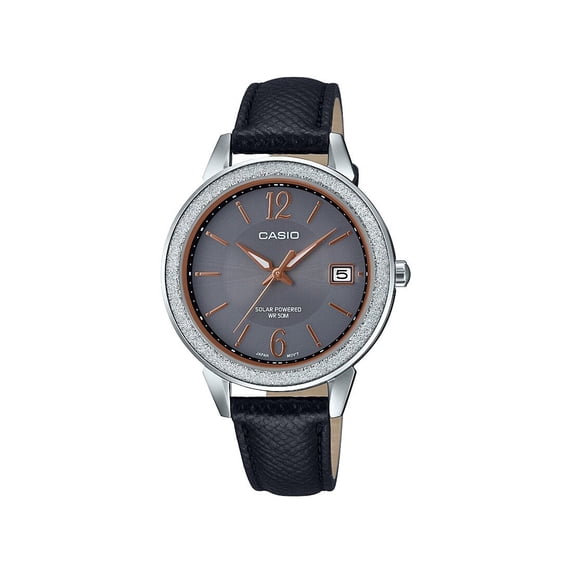 Casio Women's Solar Powered Black Leather Strap Watch LTPS200L-1AV ...