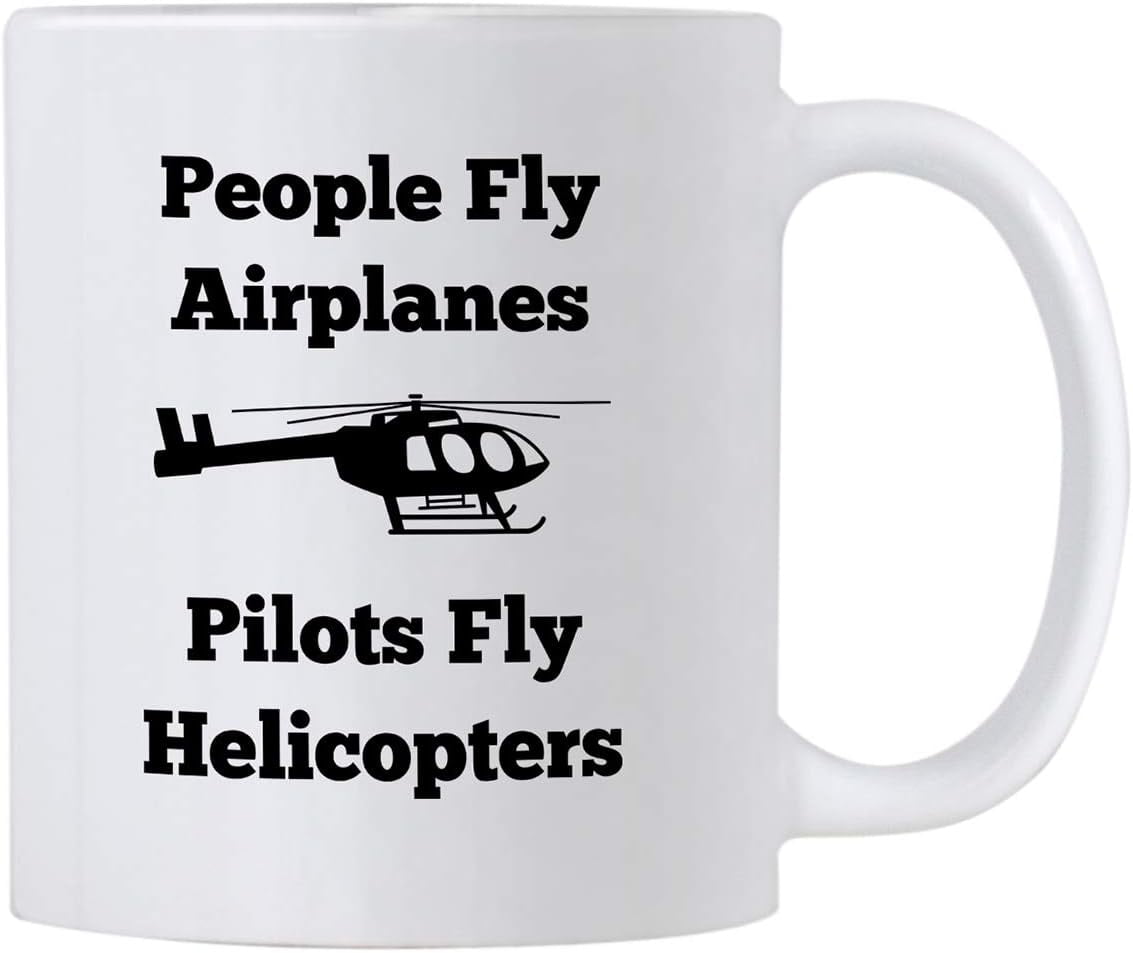 Casitika Helicopter Pilot Mugs. 11 oz Pilots Coffee Mug. People Fly ...