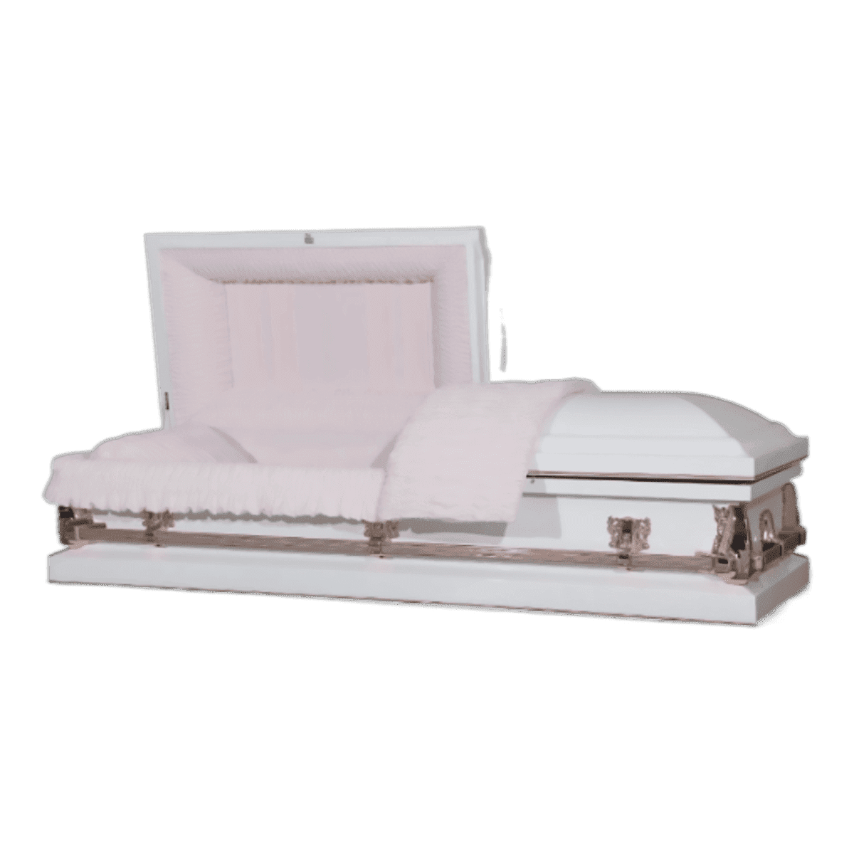 Casket Emporium Clair Series White and Pink Steel 20-Gauge Funeral ...