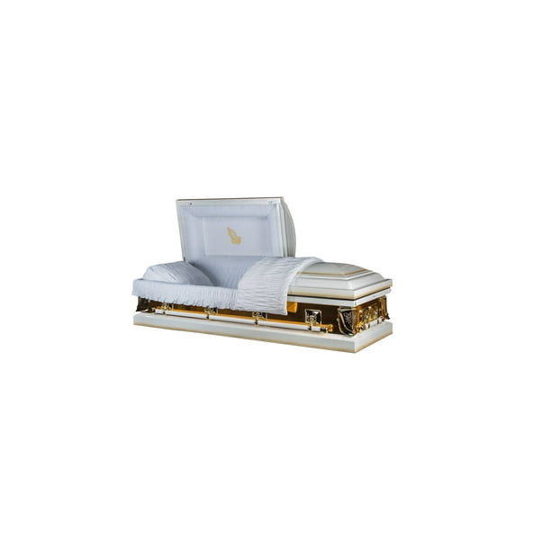 Casket Emporium, Funeral Casket, Mirror Gold Metal Casket - Walmart.com