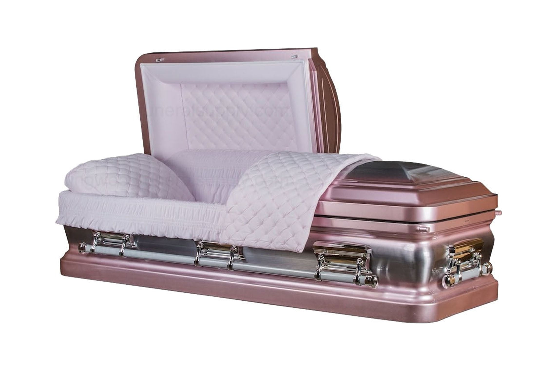 Casket Emporium Funeral Casket Onyx Rose Metal, Rectangular Shape with ...