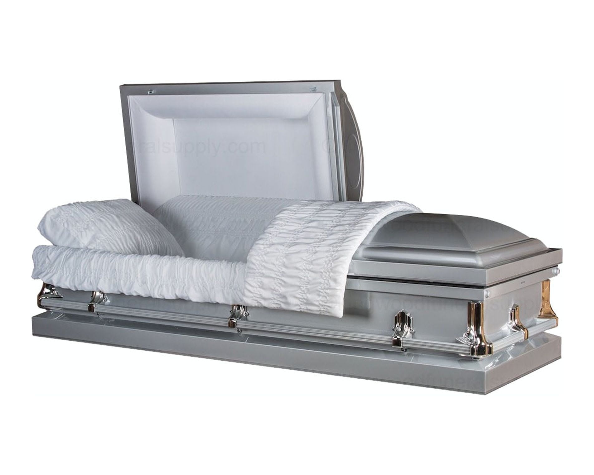 Casket Emporium Shepherd Gloss Silver 20 Gauge Square Caskets ...