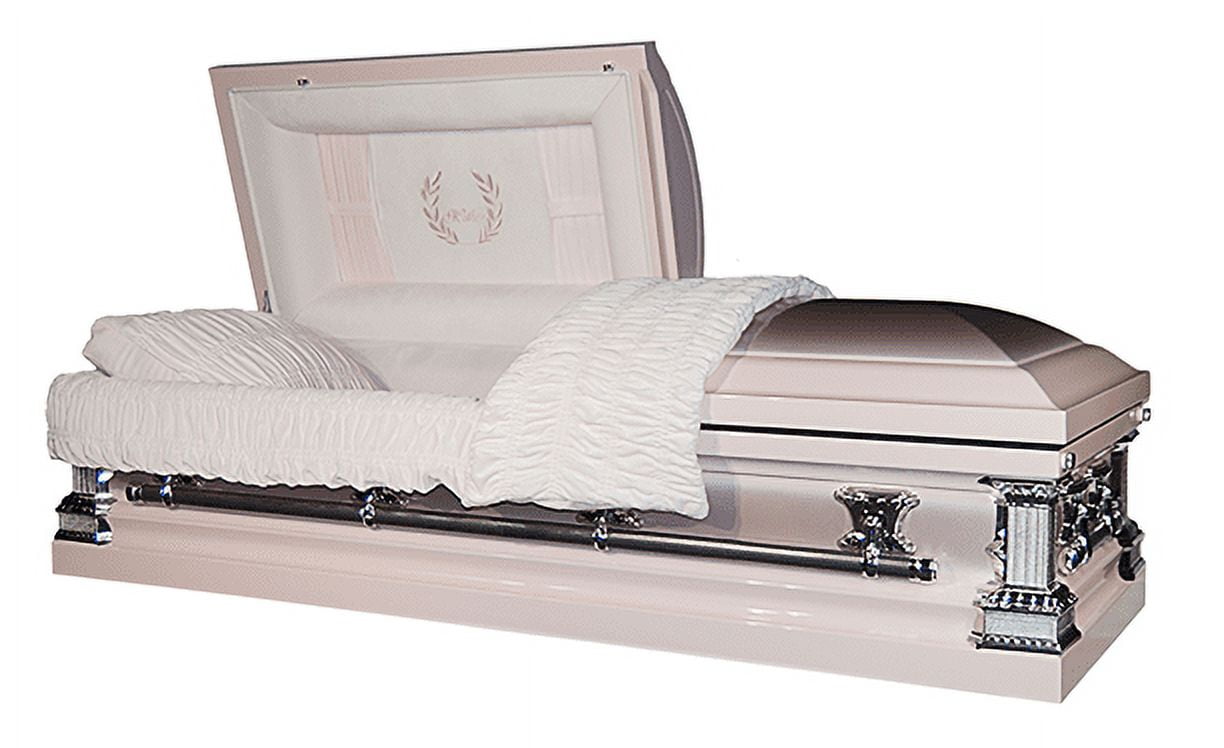 Casket Emporium Mother Pink Steel 18 Gauge Funeral Casket, Covered ...