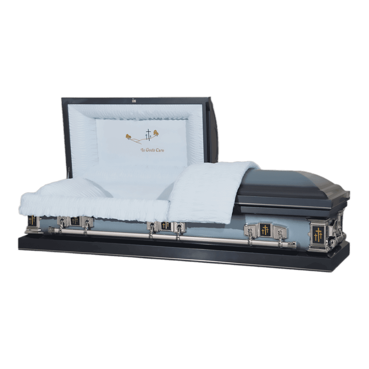 Casket Emporium Neptune Series Blue Steel 28*81*23 in Funeral Casket ...