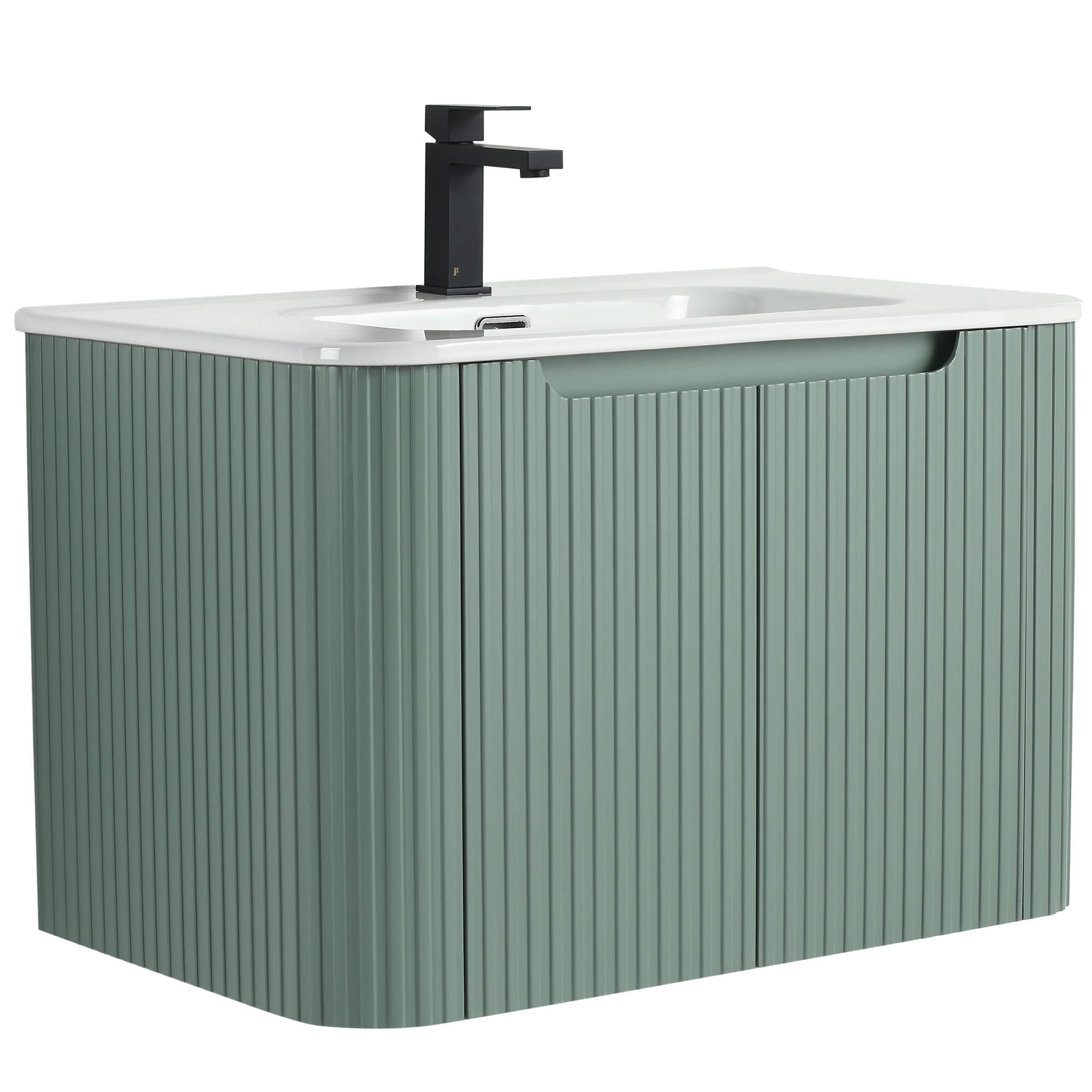 Caskvalley Modern Bathroom Vanity with Straight Fluted Design 30" Wide ...