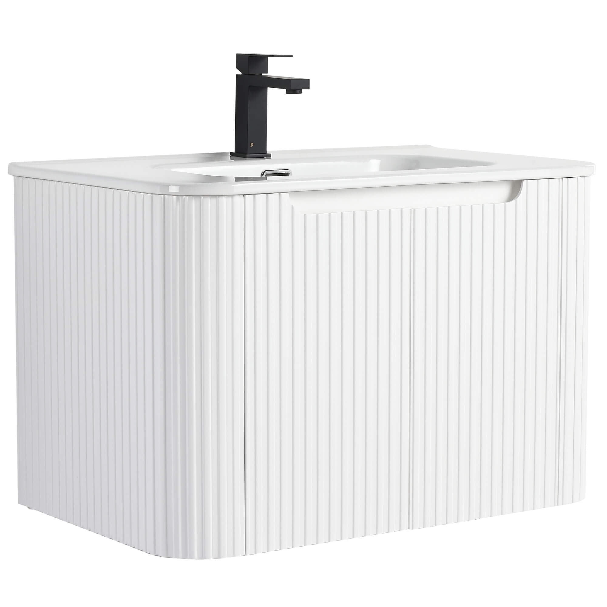 Caskvalley Modern Bathroom Vanity with Straight Fluted Design 30" Wide ...