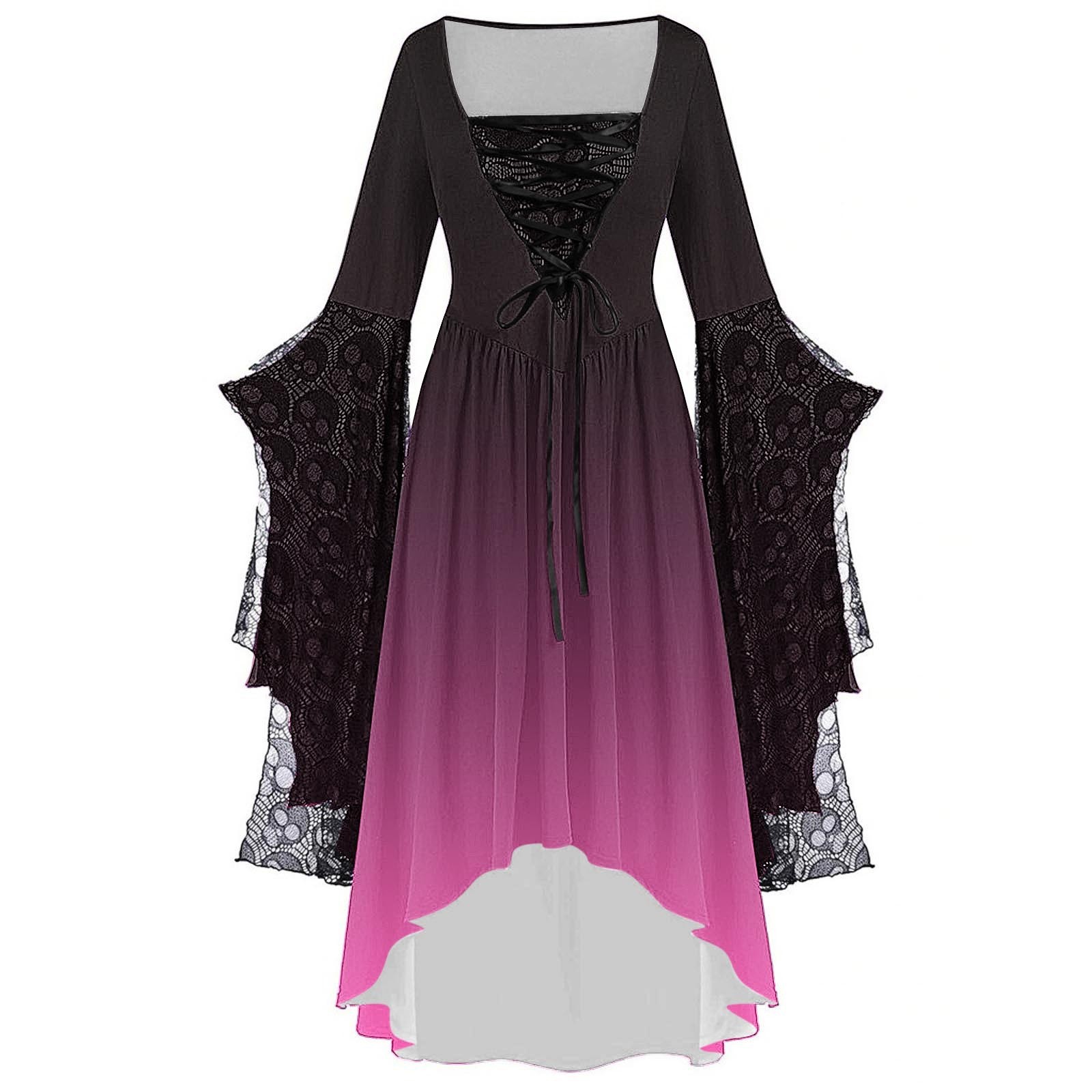 Casoria Gothic Clothes For Women Lace Skeleton Punk Dress Plus Size ...