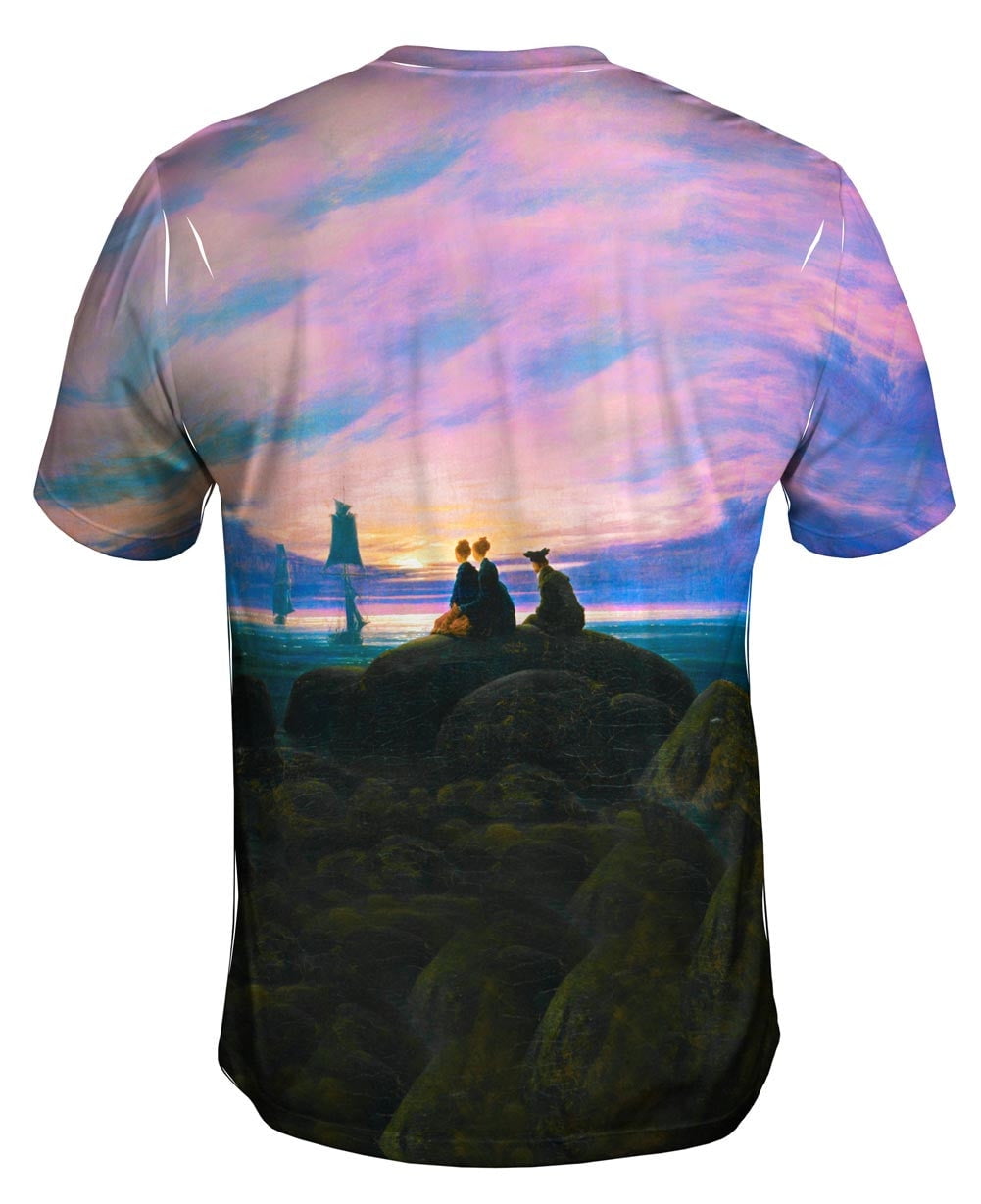 Caspar David Friedrich - Moonrise Over the Sea 1822 Mens T-Shirt All ...