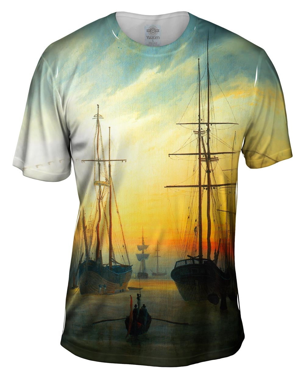 Caspar David Friedrich - View of a Harbour 1815 Mens T-Shirt All Over ...