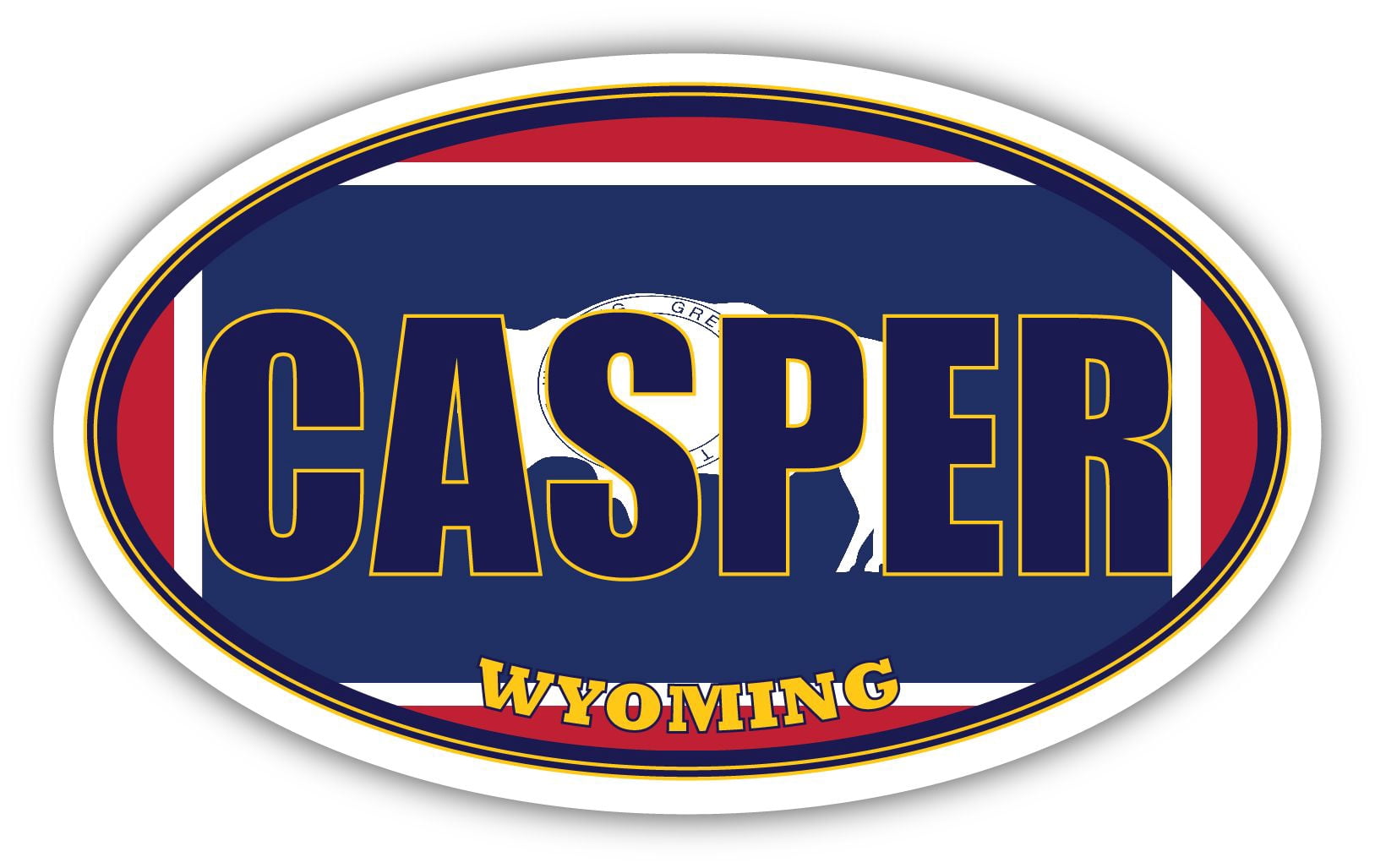 Casper City Wyoming State Flag | WY Flag Natrona County Oval State ...