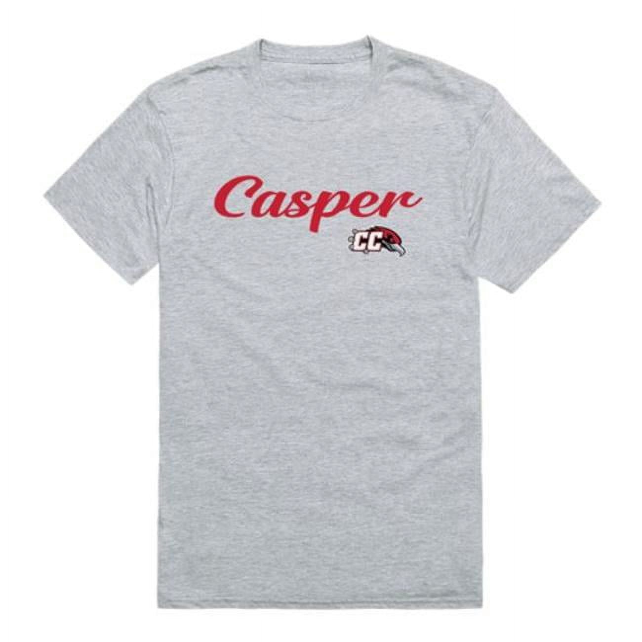 Casper College Thunderbirds Script T-Shirt, Heather Grey - Large ...