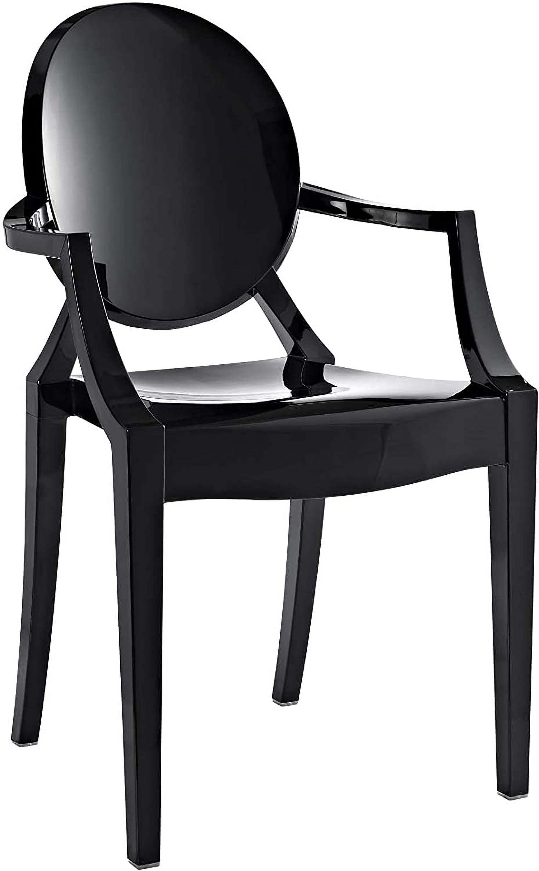 Casper Modern Acrylic Stacking Kitchen and Dining Room Arm Chair in ...