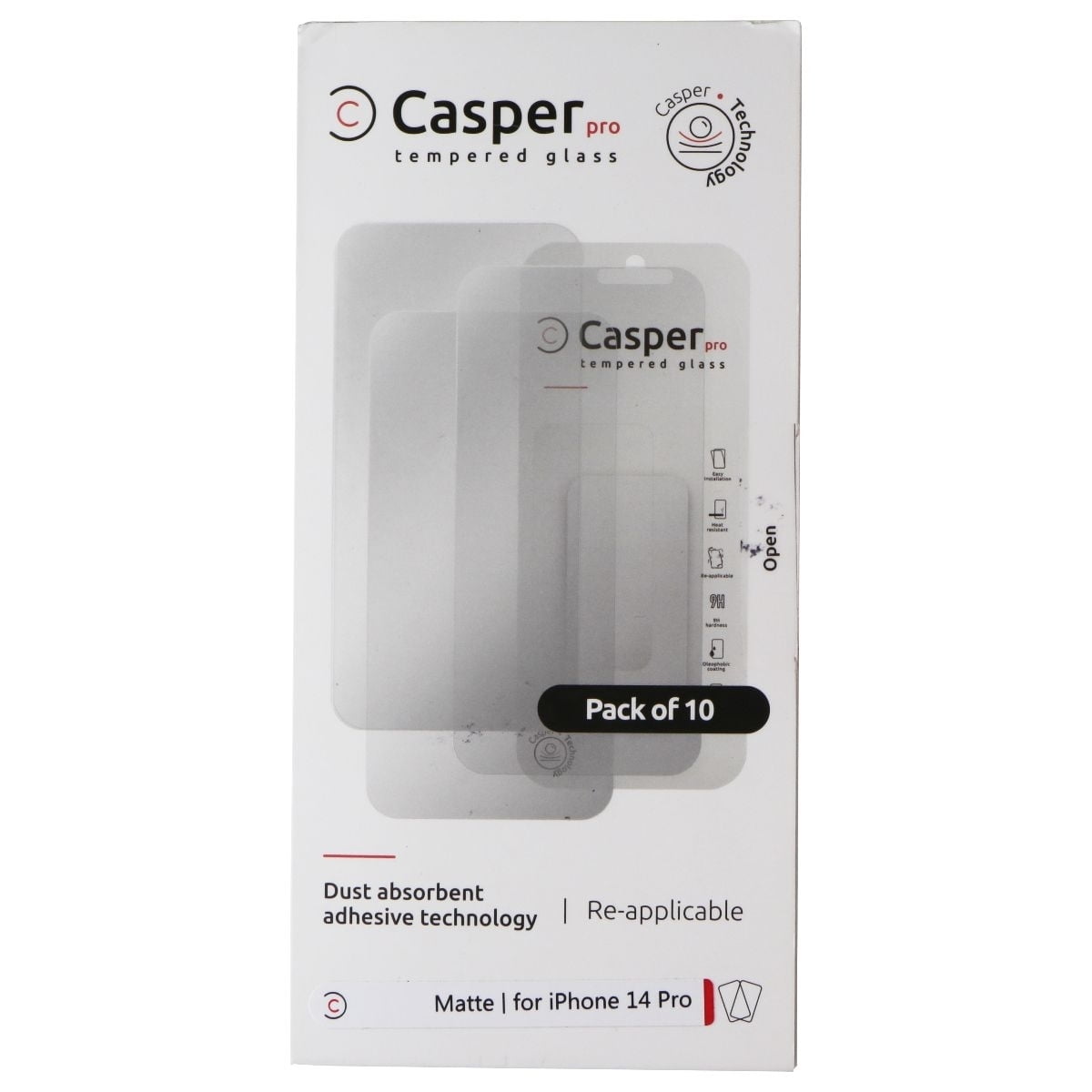 Casper Pro Tempered Glass 10 Pack for iPhone 14 Pro - Matte - Walmart.com