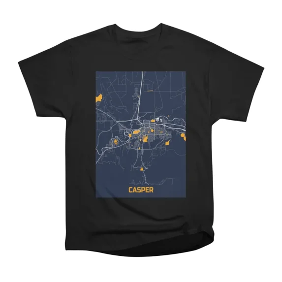 Casper United States Bluefresh City Map T-Shirt Tee Gift For Him Merch ...