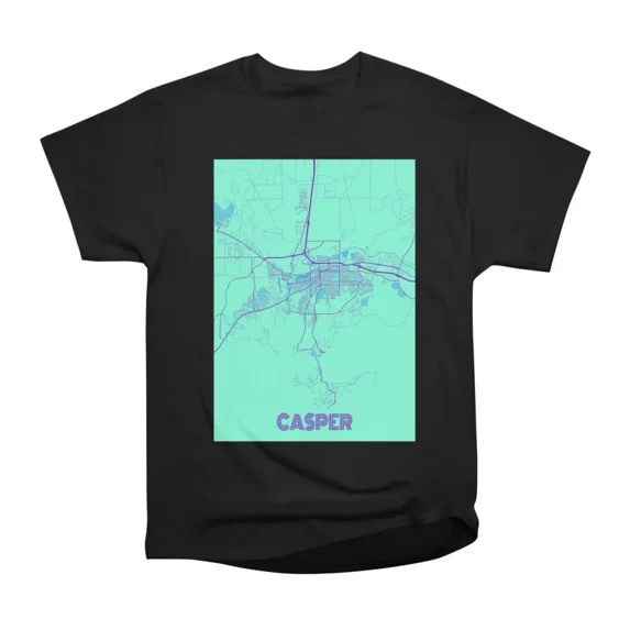 Casper United States Galaxy City Map T-Shirt Tee Gift For Him Merch For ...