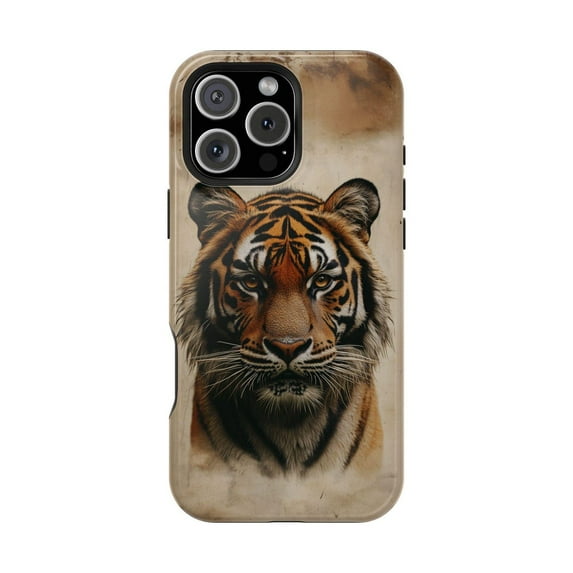 Caspian Tiger Vintage Black and White Animal Print Case with iPhone 17 ...