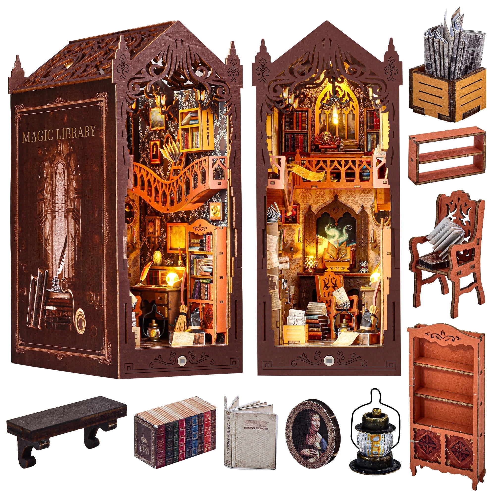 Casrra Books Nook Kit DIY Doll House Booknook, Miniature Kit for ...