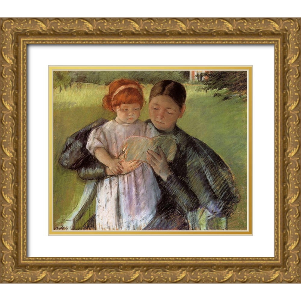 Cassatt Mary 14x12 Gold Ornate Wood Framed With Double Matting Museum