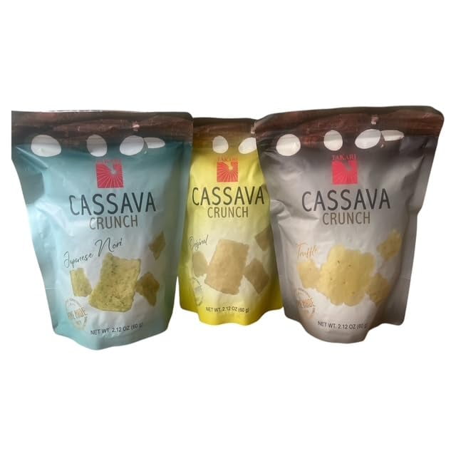 Cassava Crunch Snacks, Assorted Flavors, Original Garlic, Japanese Nori ...