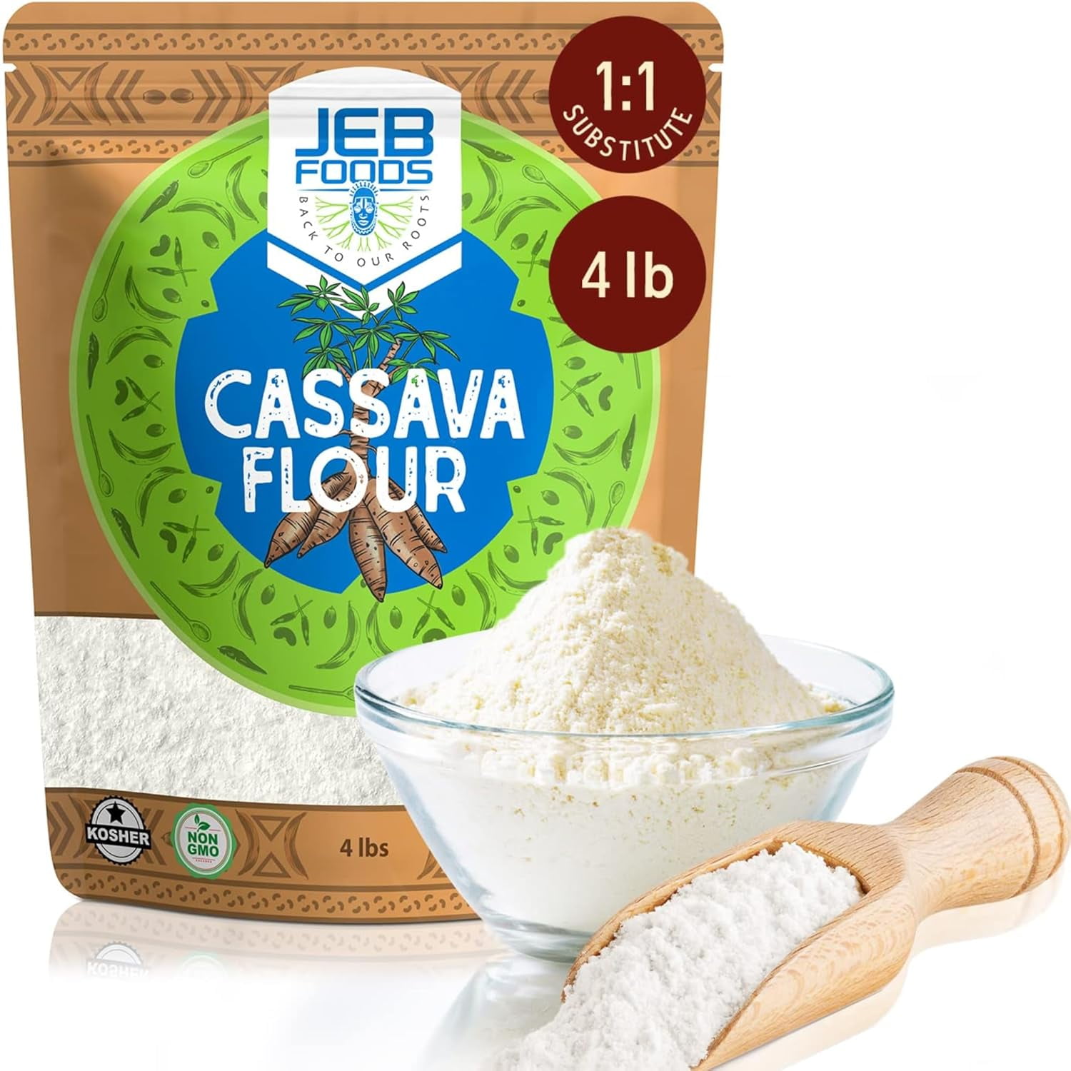 Cassava Flour 4lb - Gluten Baking Flour, All Purpose Wheat Alternative - For Bread, Tortillas ...