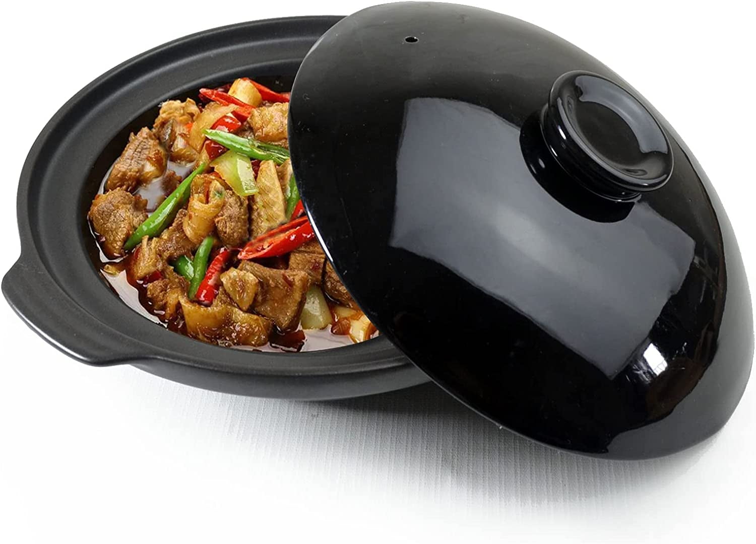 Casserole Clay Pot Heat-resistant Premium Ceramic Bowl with Lid Cook ...