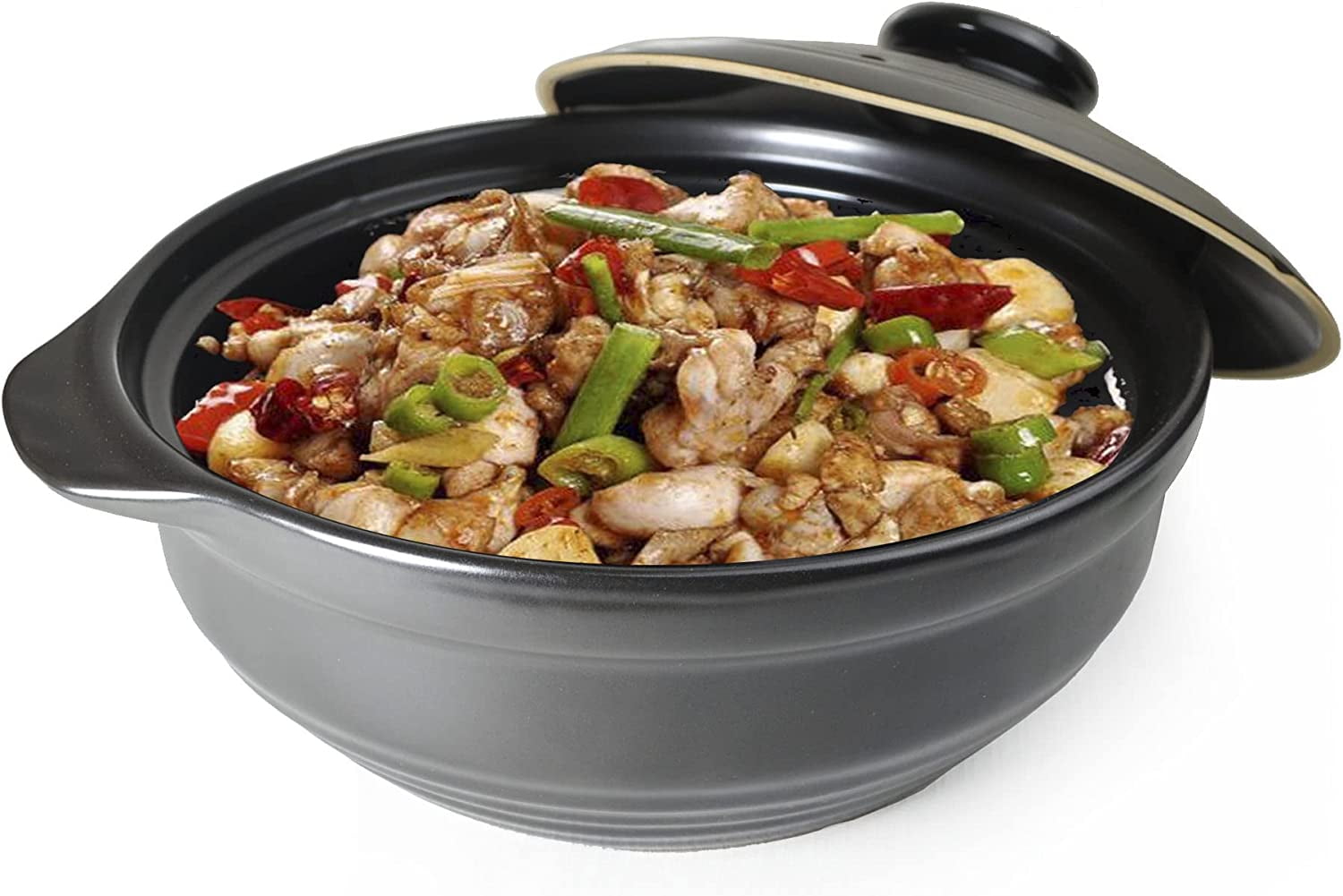 Casserole Clay Pot Heat-resistant Premium Ceramic Bowls Lid Cooking ...