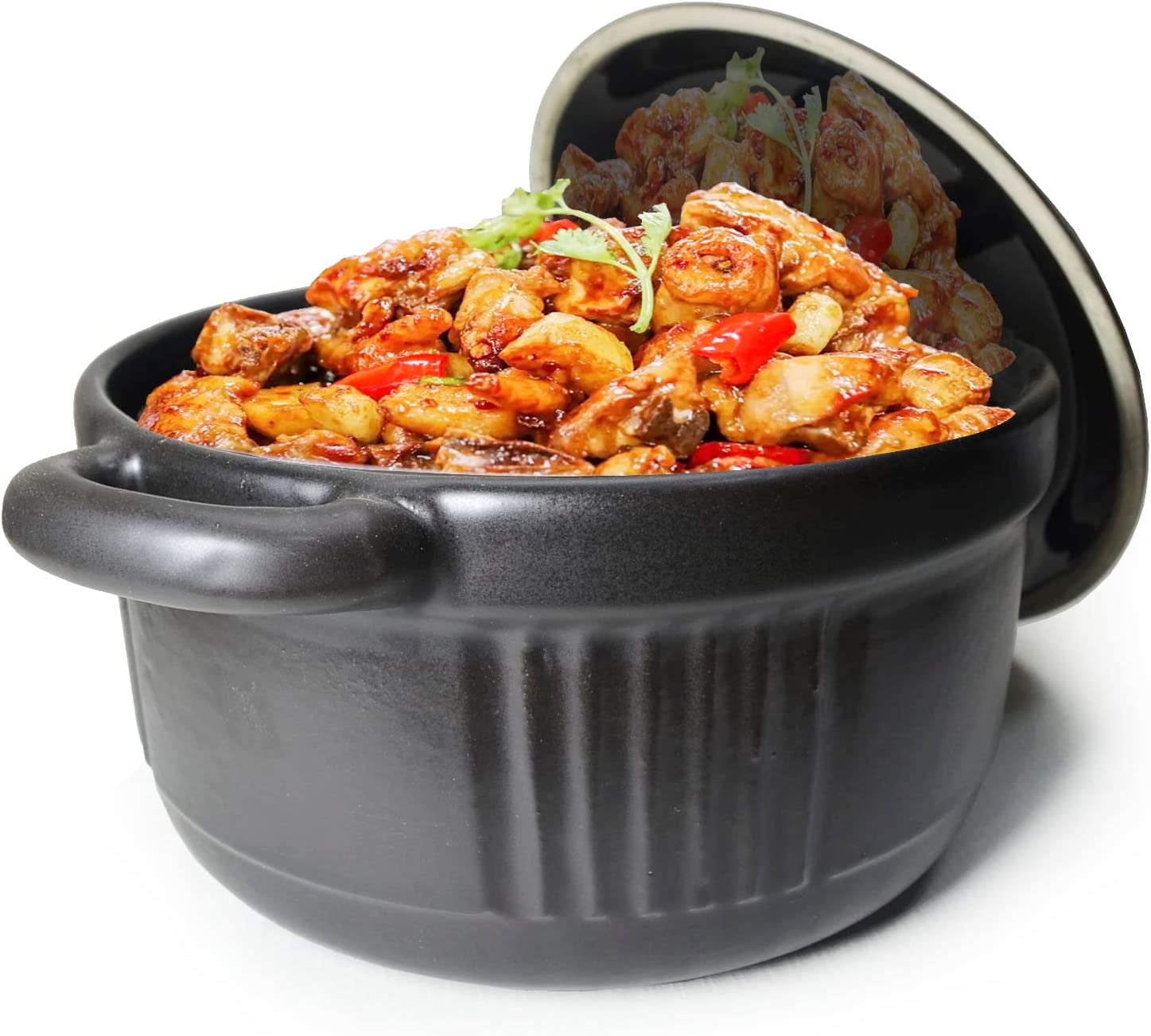 Casserole Clay Pot Heat-resistant Premium Ceramic Bowls Lid Cooking ...
