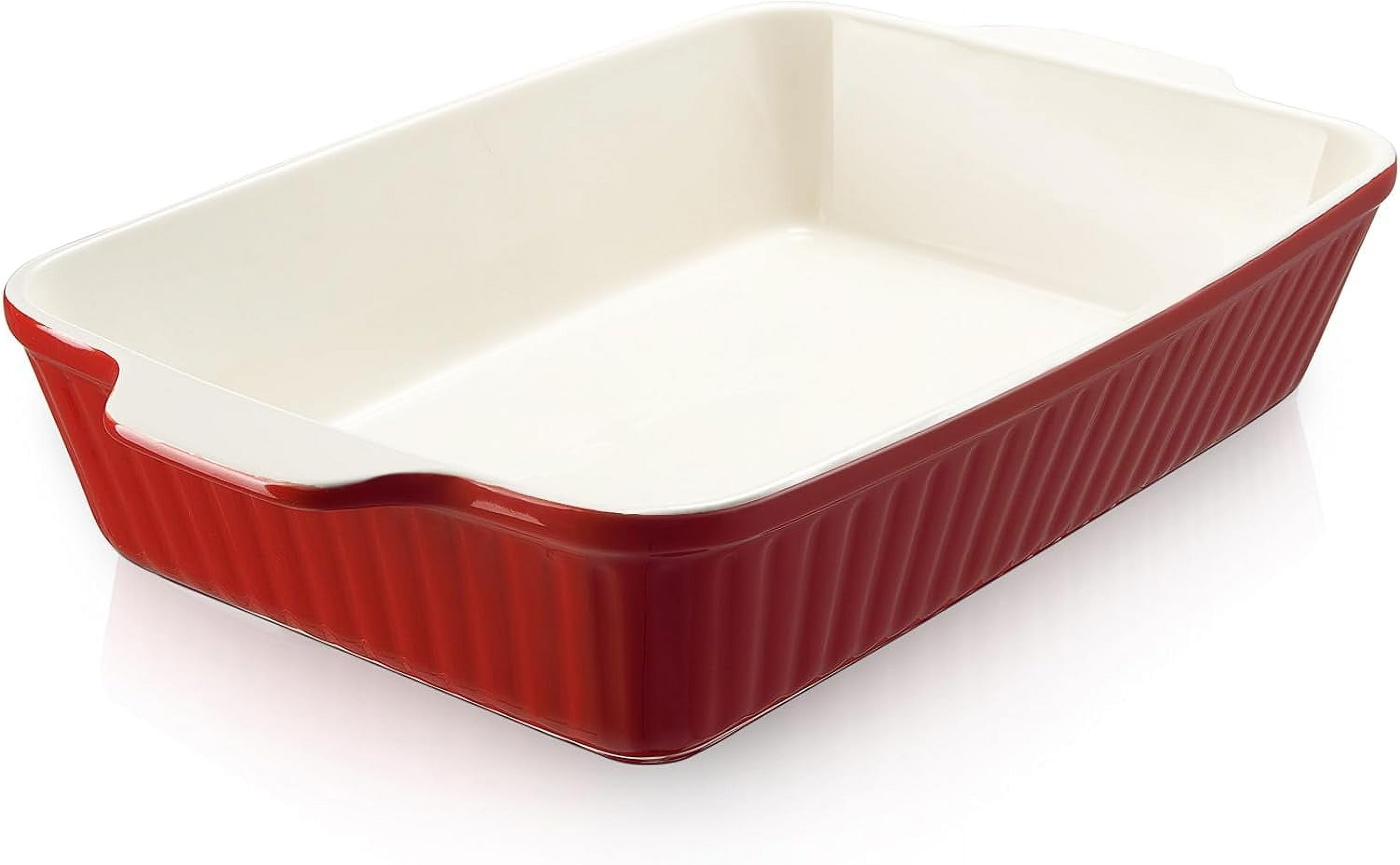 Casserole Dish, 9x13 Ceramic Baking Dish, Large Lasagna Pan Deep for Oven, 4.2 Quarts Baking Pan ...