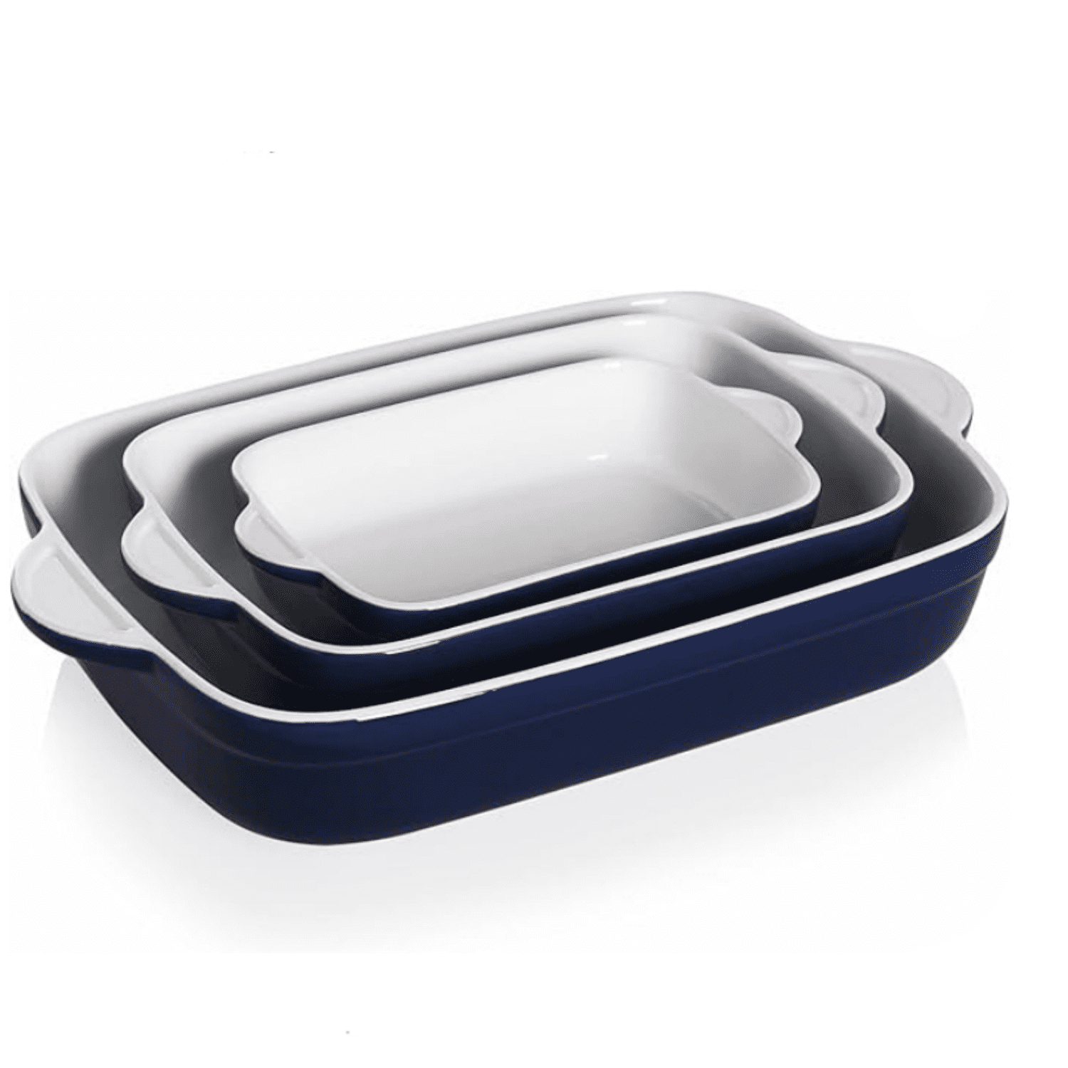 Casserole Dishes for Oven, Ceramic Bakeware Set of 3, Lasagna Pan Deep ...