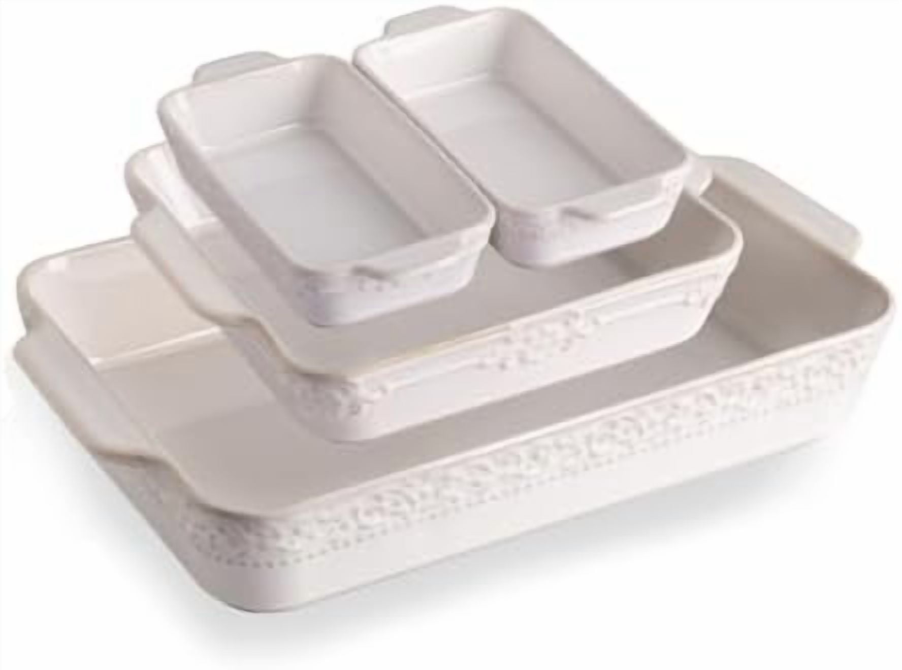 Casserole Dishes for Oven, Ceramic Bakeware Set of 4, Rectangular ...