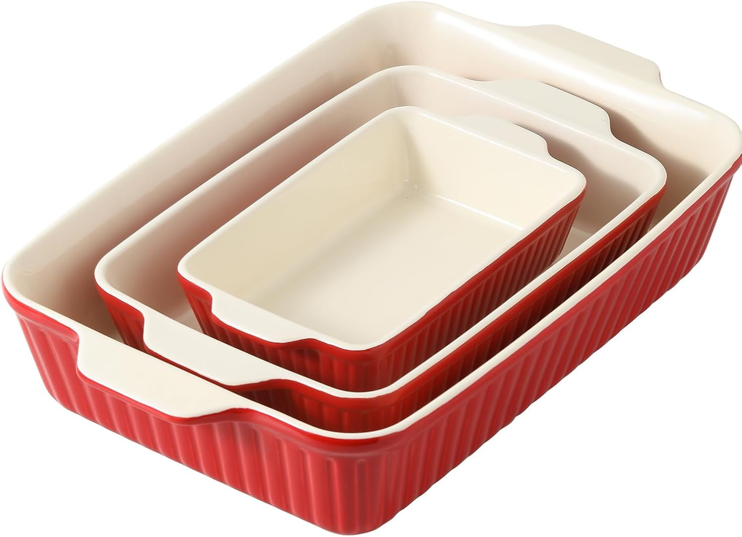 Casserole Dishes for Oven, Ceramic Baking Dishes for Oven Set of 3, Lasagna Pan Deep, Baking Pan ...