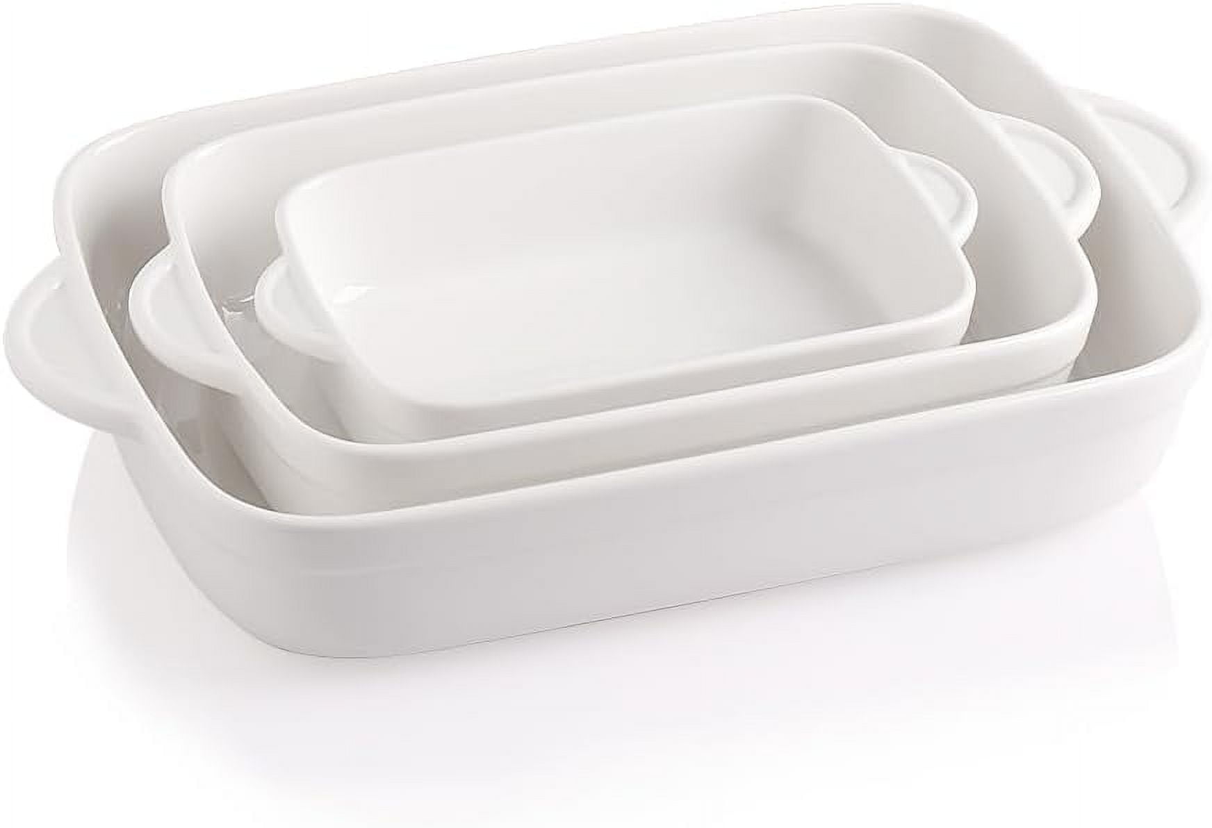 Casserole Dishes for Oven, Ceramic Set of 3, Lasagna Pan Deep with ...