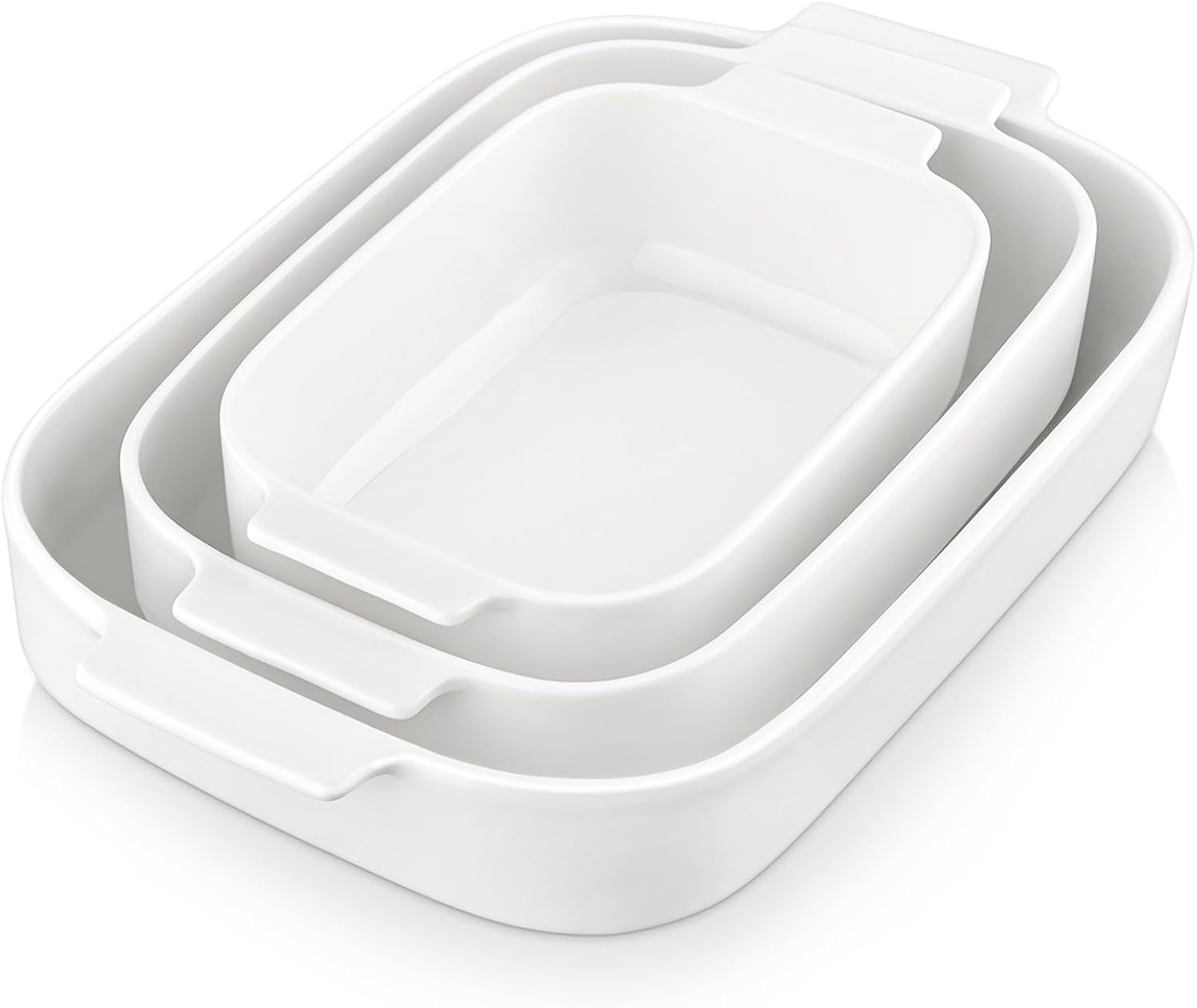 Casserole Dishes for Oven, Porcelain Baking Dishes Set of 3, Durable ...