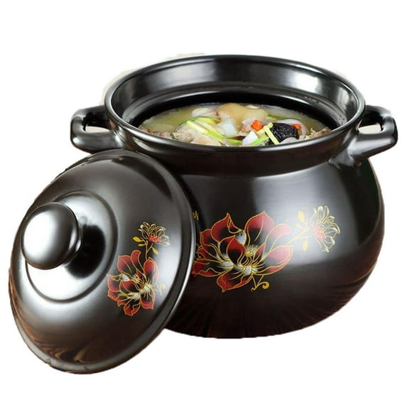 Casserole ceramic pot With Lid Heat-Resistant Hot Pot Clay Pots ...
