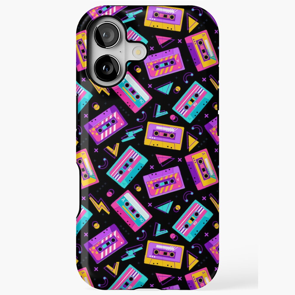 Cassette 90s Lovers Pattern Retro Phone Case 11 12 13 14 15 17 Pro Max ...