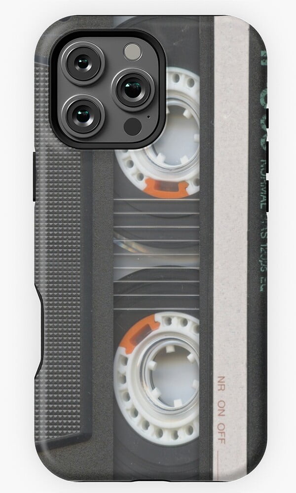 Cassette Black Retro Music Phone Case for iPhone 16 15 14 13 12 11 Pro ...