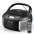 Cassette Boombox CD Player Combo with Bluetooth and Remote,Stereo ...