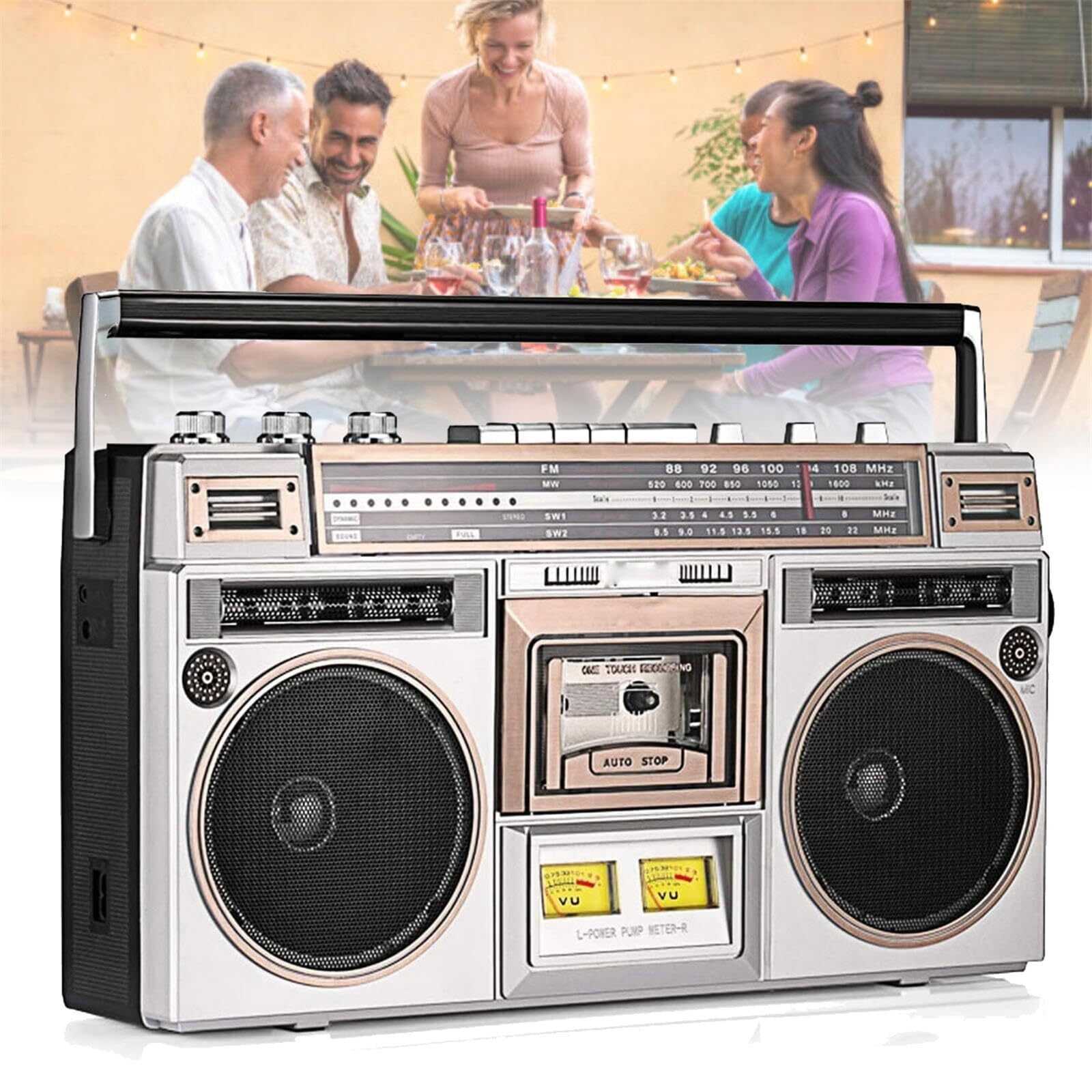 Cassette Boombox, Radio Cassette Player Recorder, AM/FM Radio, Wireless ...