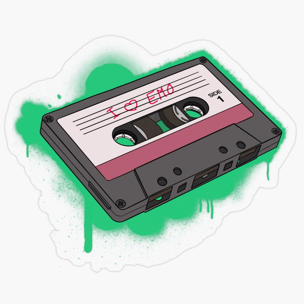 Cassette Emo Transparent Stickerphone Decal Water Bottle Stickers ...