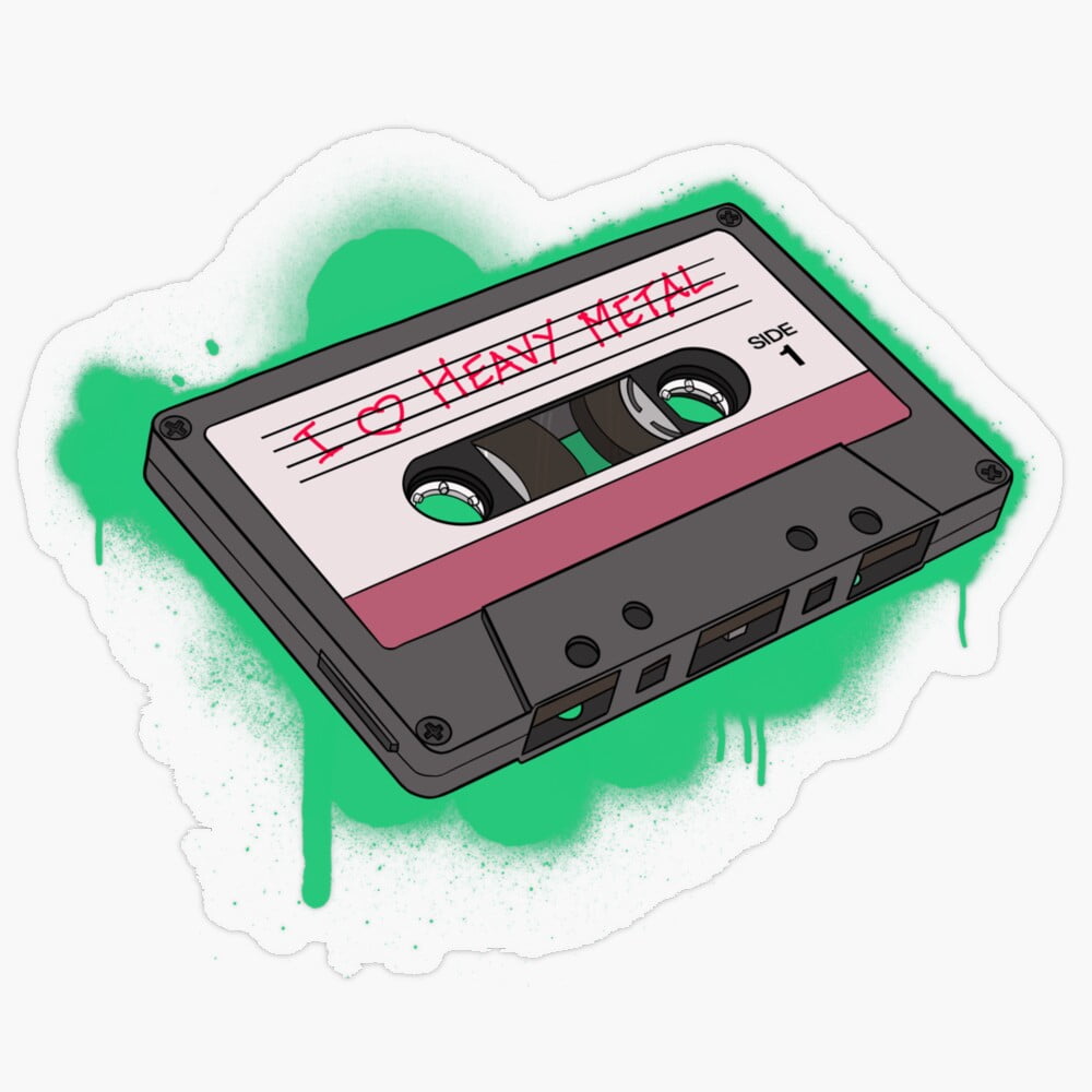 Cassette Heavy Metal Transparent Stickerphone Decal Water Bottle ...