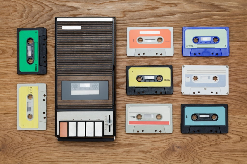 Cassette Player with Cassettes Nostalgic Vintage Photo Photograph Cool ...