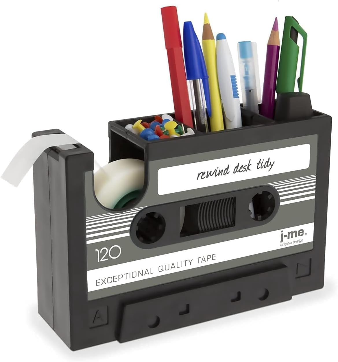 Cassette Tape Dispenser Pen Holder Vase Pencil Pot Stationery Desk Tidy ...