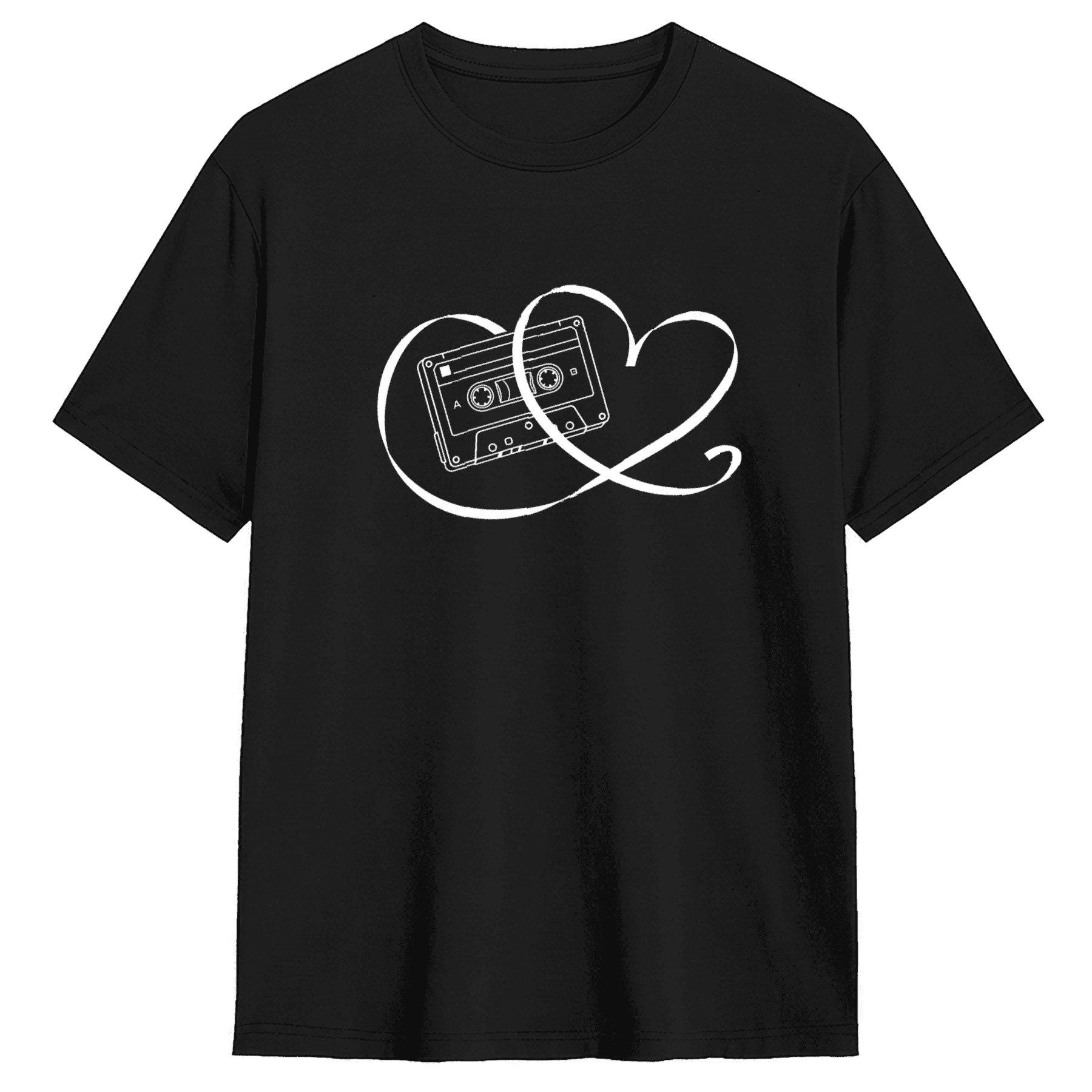 Cassette Tape Heart Cool Graphic Tee For Men And Women, Music Retro ...