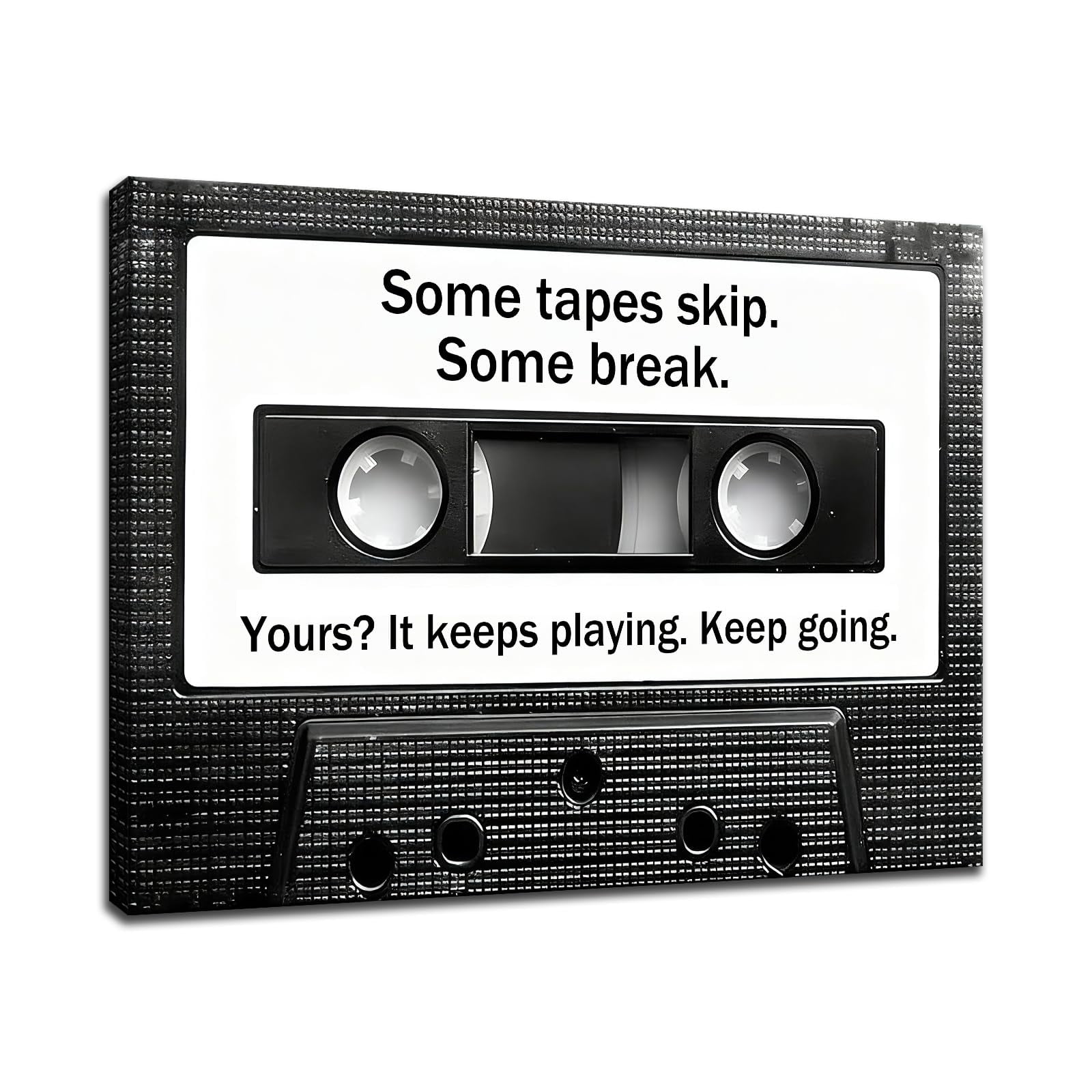 Cassette Tape Inspirational Canvas Art Print 18"L x 24"W - Walmart.com