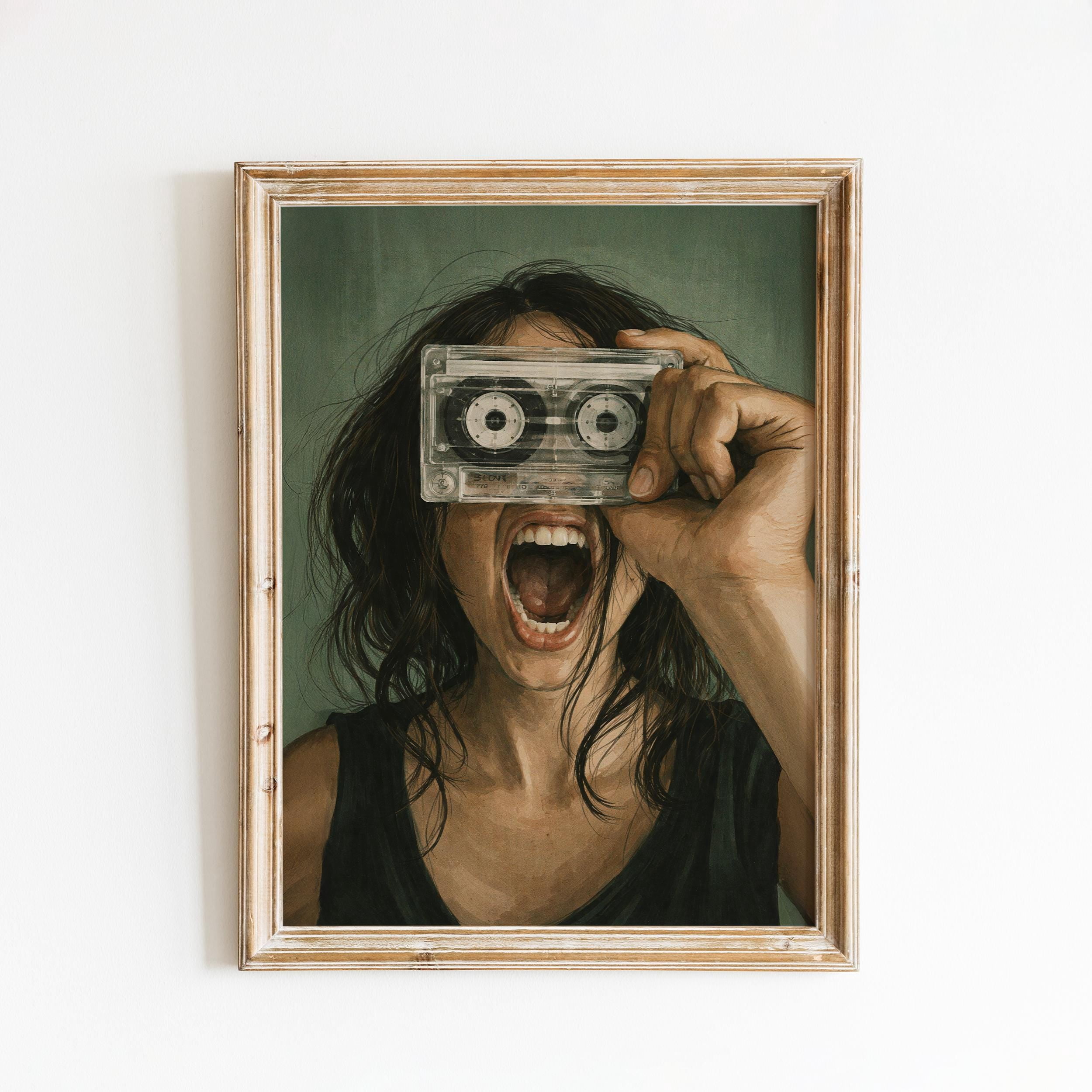 Cassette Tape Wall Art Vintage Music Illustration Print Poster Vintage ...