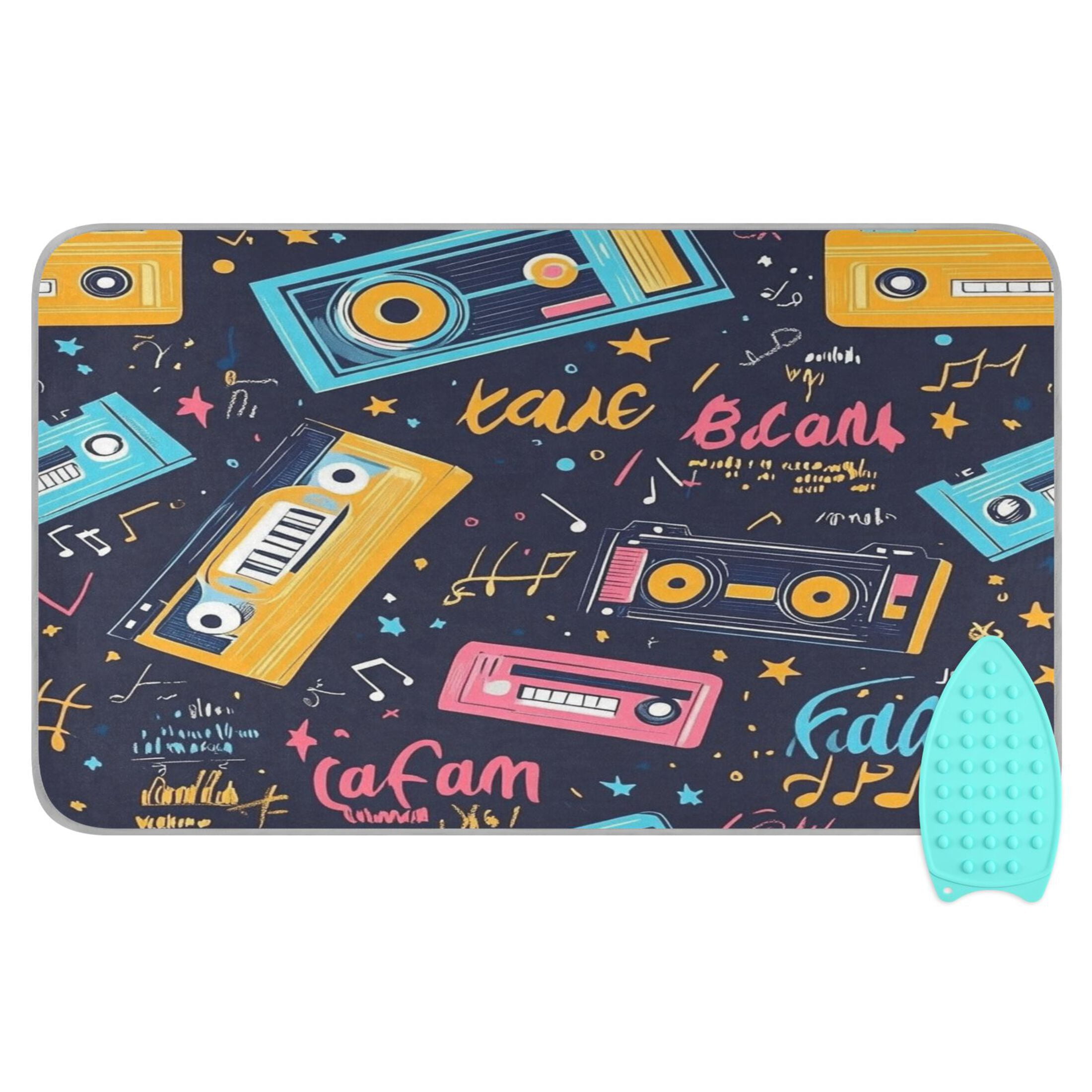 Cassette Tapes Pattern Design Portable Ironing Mat, Heat-Resistant ...